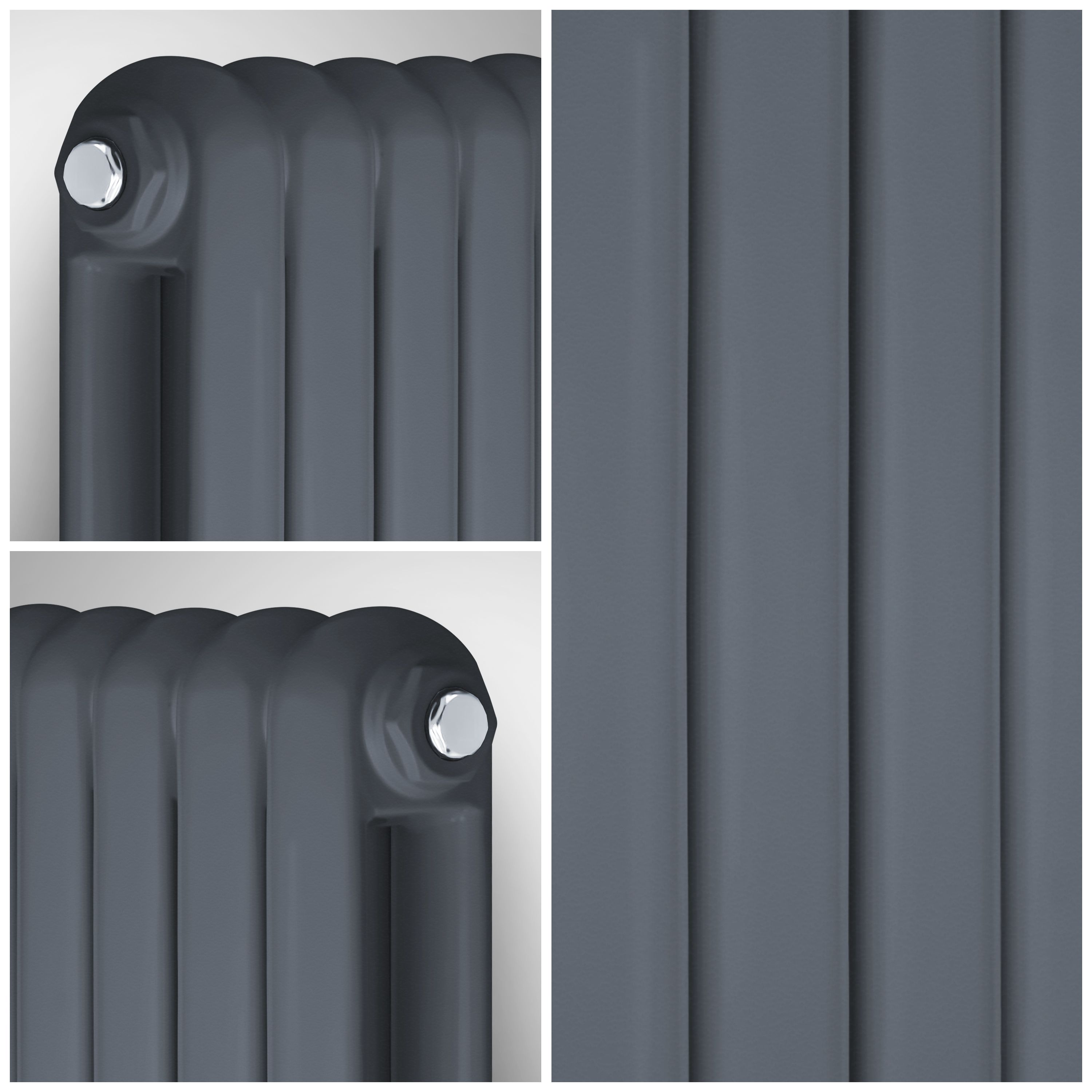 Milano Urban - Anthracite Vertical Double Column Radiator 1800mm x 383mm