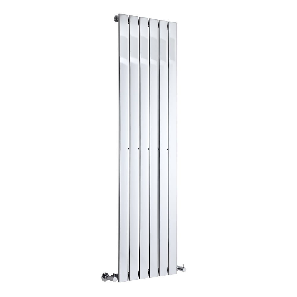 Milano Alpha - Chrome Vertical Flat Panel Designer Radiator 1600mm x ...