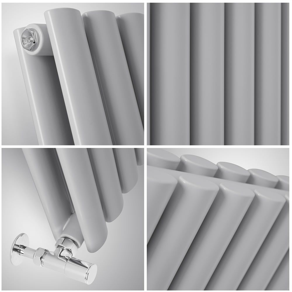Milano Aruba - Light Grey Horizontal Designer Radiator 635mm x 1652mm ...