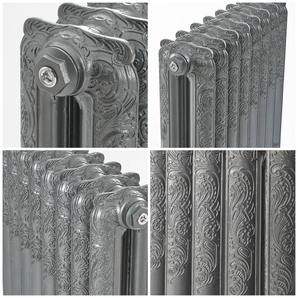 Milano Beatrix - Cast Iron Radiator - 510mm Tall - Antique Silver ...