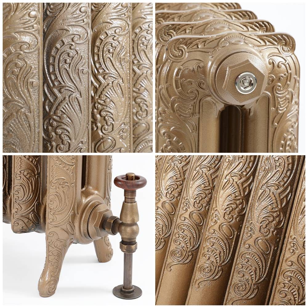 Milano Beatrix - Cast Iron Radiator - 950mm Tall - Burnt Gold ...