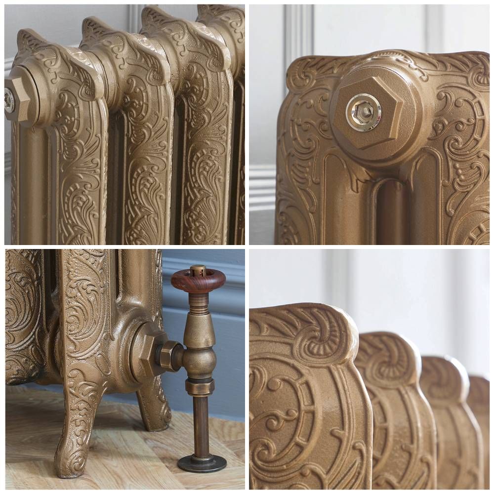 Milano Beatrix - Cast Iron Radiator - 950mm Tall - Burnt Gold ...