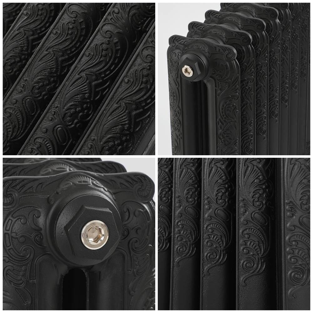 Milano Beatrix - Cast Iron Radiator - 510mm Tall - Slate Black ...