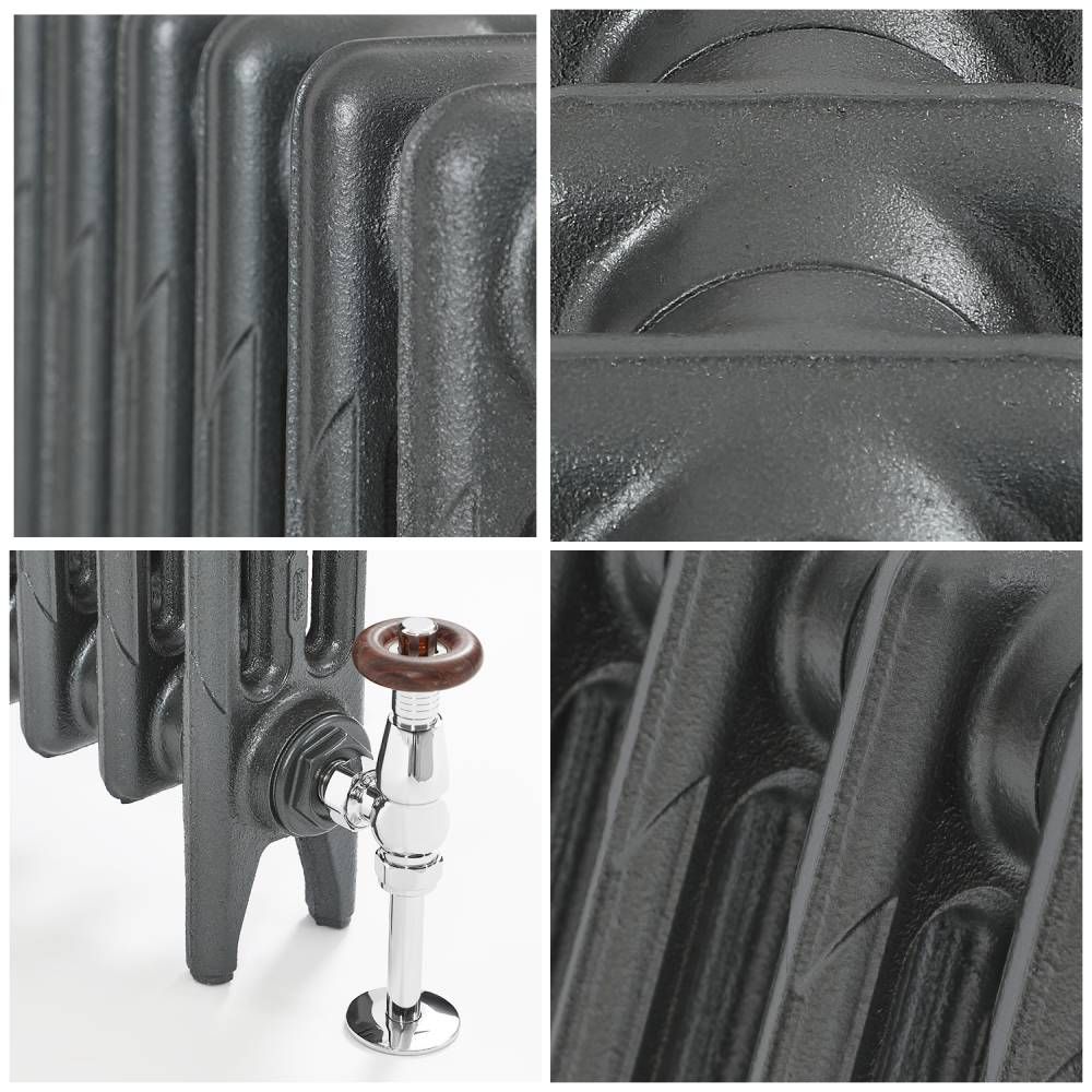 Milano Mercury - Cast Iron Radiator - 860mm Tall - Antique Silver ...