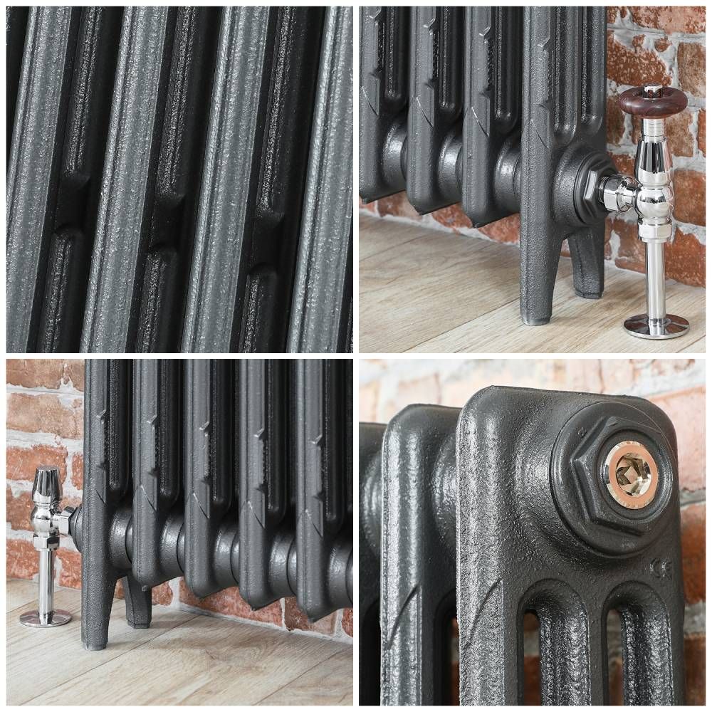 Milano Mercury - Cast Iron Radiator - 860mm Tall - Antique Silver ...