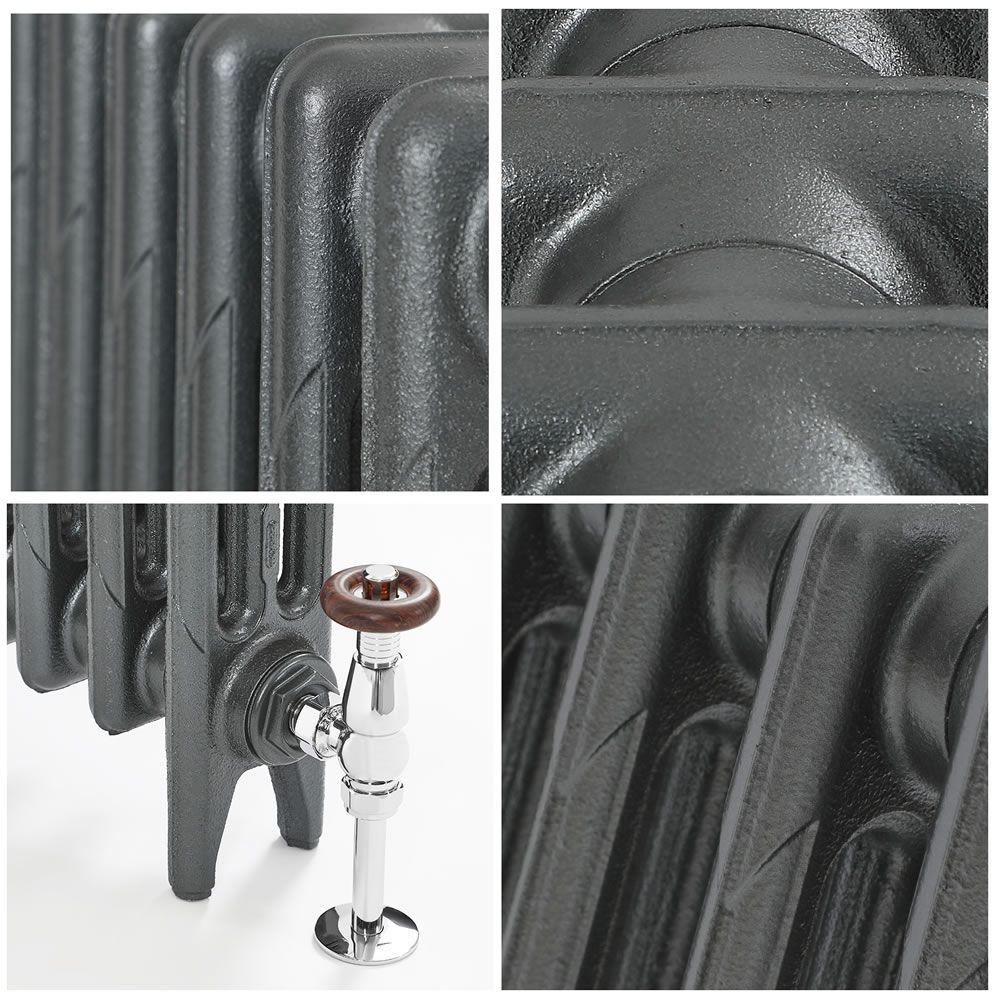 Milano Mercury - Cast Iron Radiator - 660mm Tall - Antique Silver ...