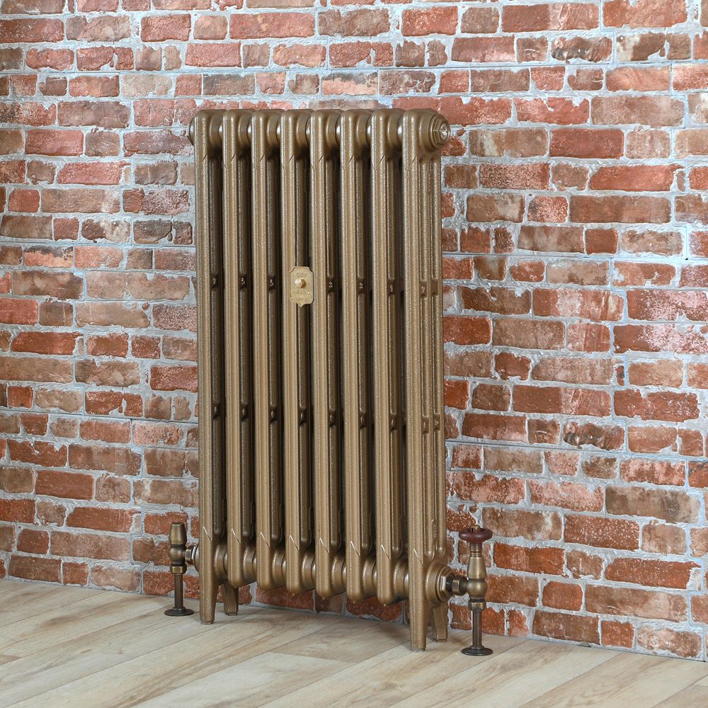Milano Mercury - 3 Column Cast Iron Radiator - 560mm Tall - Burnt Gold ...