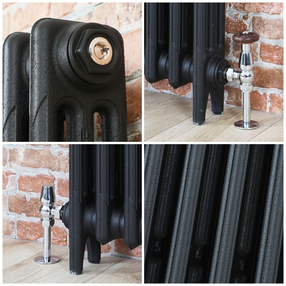 Milano Mercury - 3 Column Cast Iron Radiator - 760mm Tall - Slate Black ...