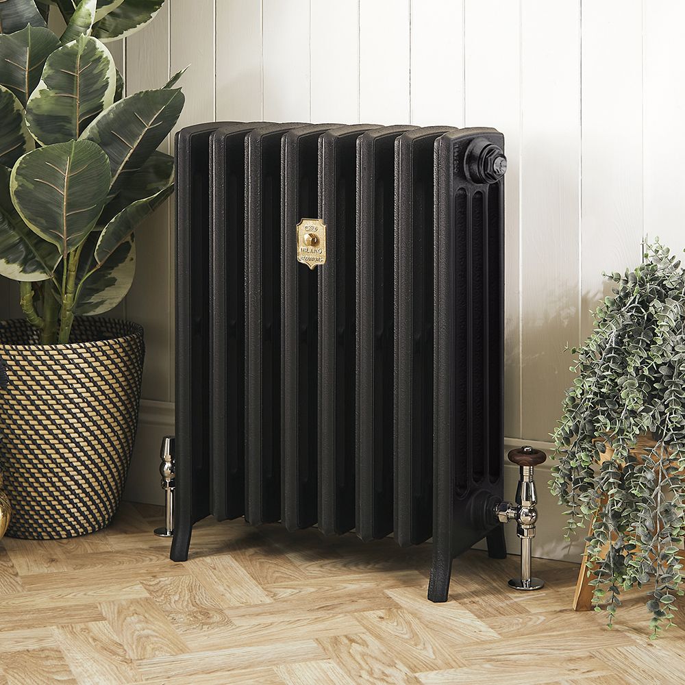 Milano Isabel - 4 Column Cast Iron Radiator - 660mm Tall - Slate Black ...