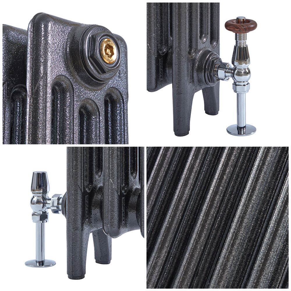 Milano Mercury - 4 Column Cast Iron Radiator - 560mm Tall - Antique ...