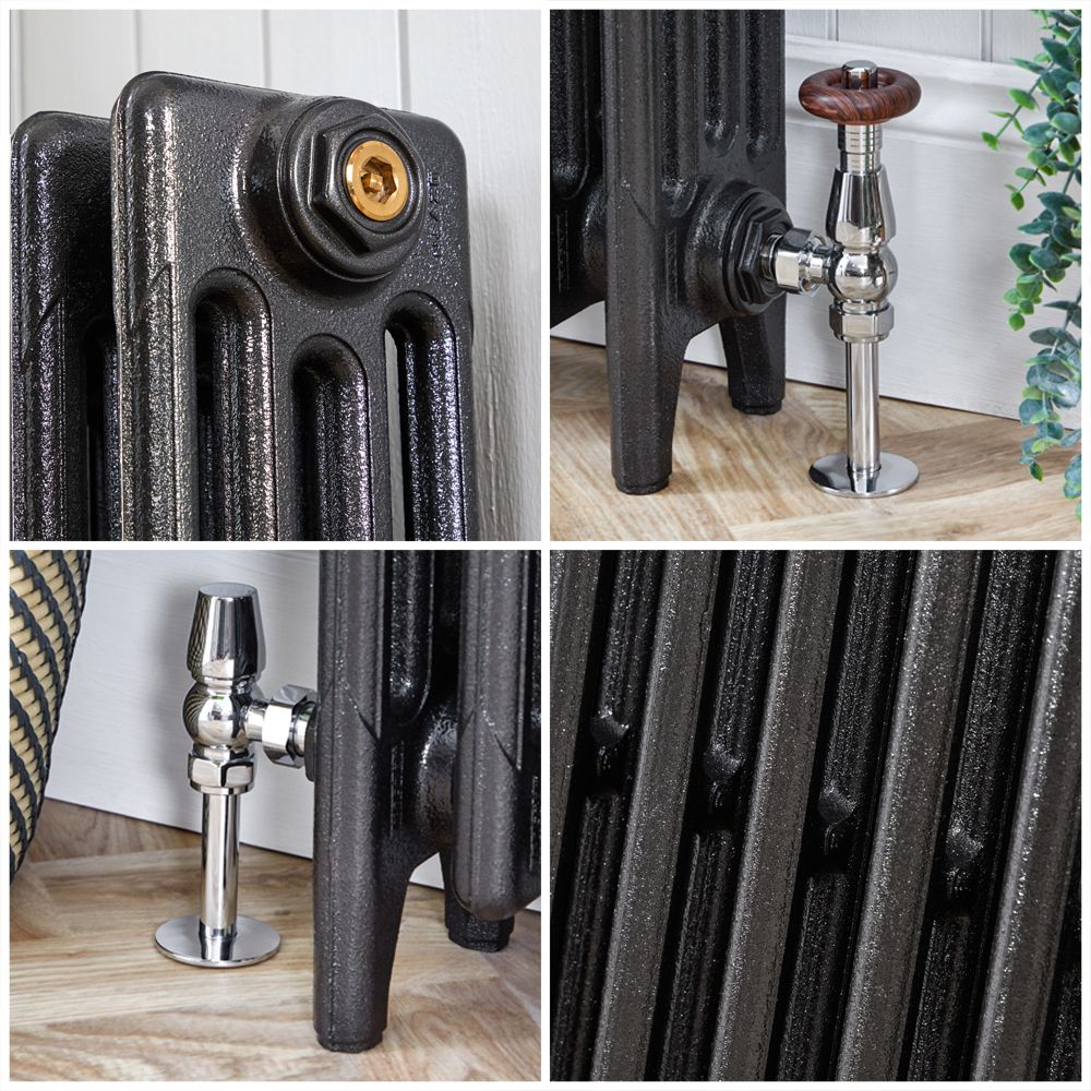 Milano Mercury - 4 Column Cast Iron Radiator - 560mm Tall - Antique ...