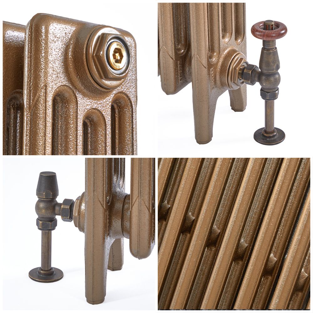 Milano Mercury - 4 Column Cast Iron Radiator - 760mm Tall - Burnt Gold ...
