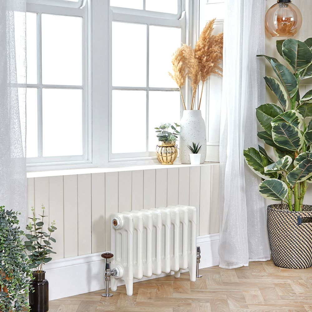 Milano Mercury - 4 Column Cast Iron Radiator - 460mm Tall - Porcelain ...