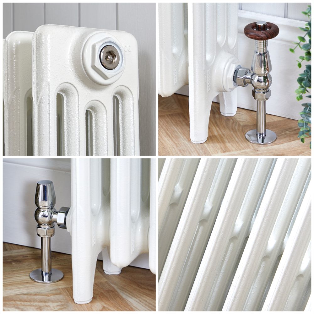 Milano Mercury - 4 Column Cast Iron Radiator - 460mm Tall - Porcelain ...