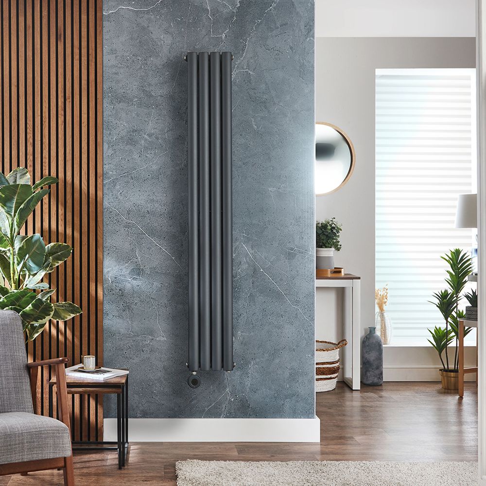 Milano x ECOSO Aruba - Electric Anthracite Vertical Designer Radiator ...