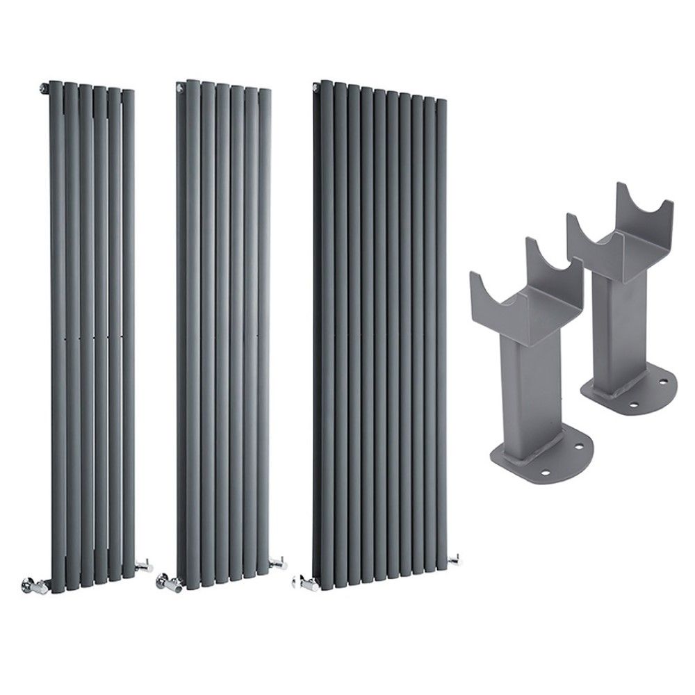 Milano Aruba - Anthracite Vertical Designer Radiator with Feet - Choice ...
