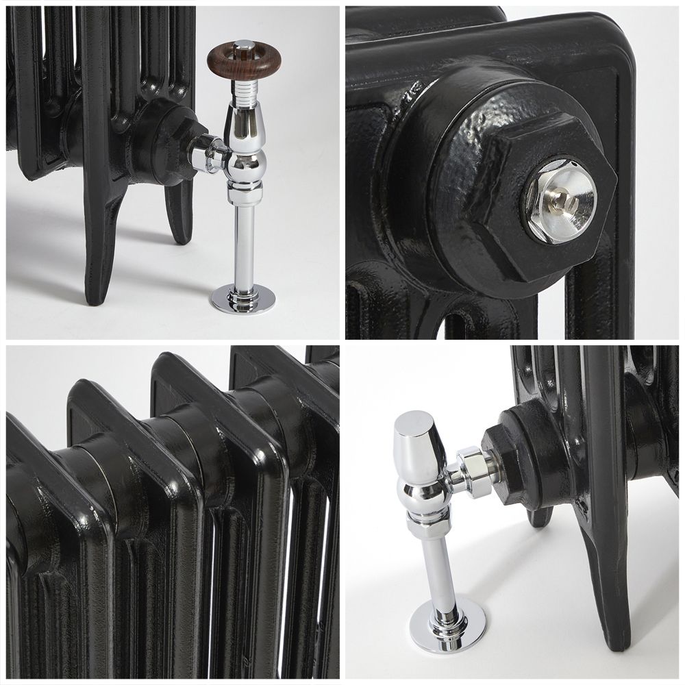 Milano Alice - Classic Cast-Iron Column Radiator - 660mm Tall - Black ...