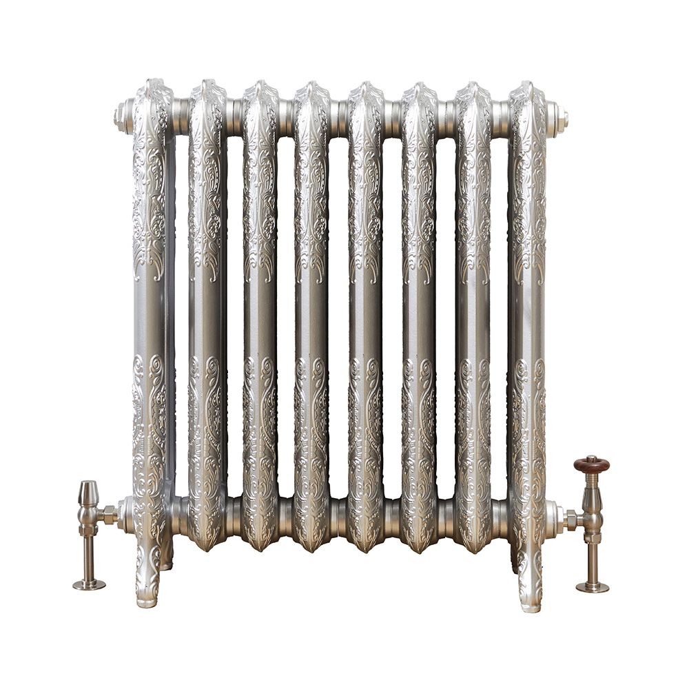 Milano Beatrix - Ornate Cast Iron Radiator - 768mm Tall - Silver ...