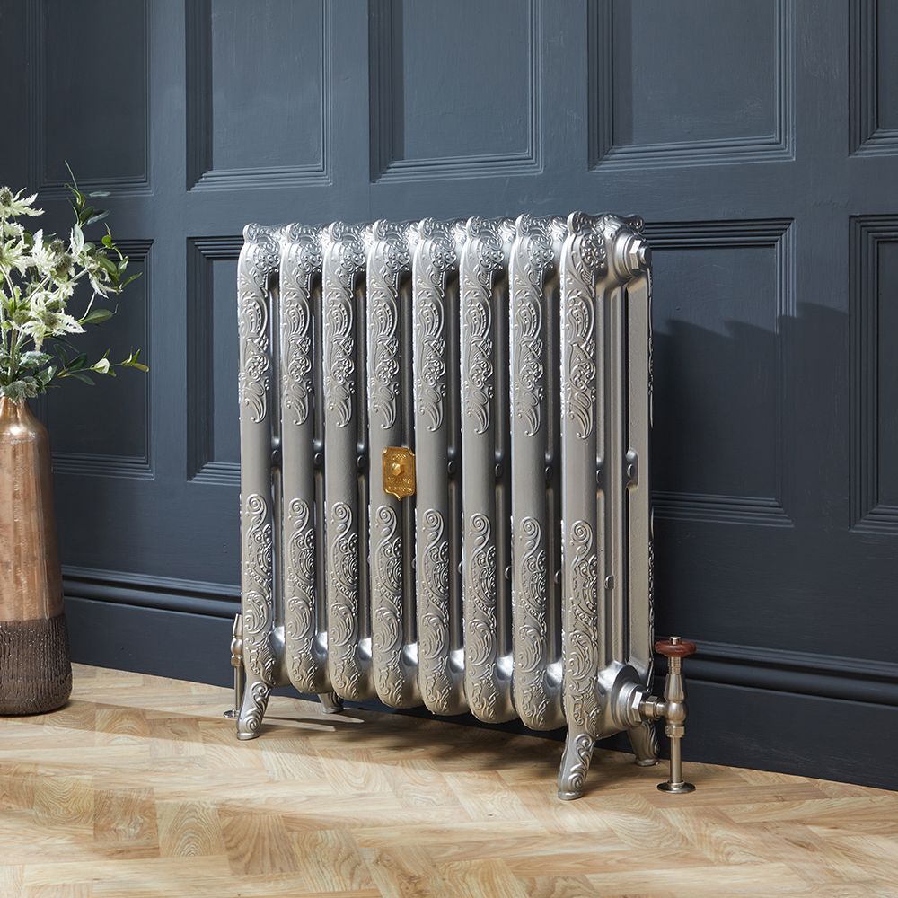 Milano Beatrix - Ornate Cast Iron Radiator - 768mm Tall - Silver ...