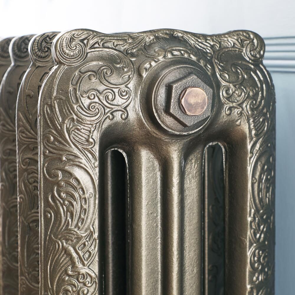 Milano Beatrix - Ornate Cast Iron Radiator - 768mm Tall - Antique Brass ...