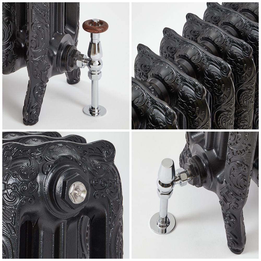 Milano Beatrix - Ornate Cast Iron Radiator - 768mm Tall - Black ...