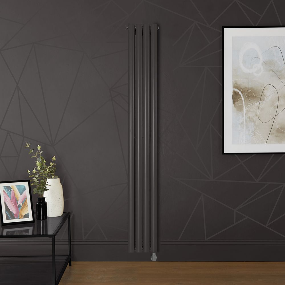 Milano Aruba Electric - Carbon Grey Vertical Designer Radiator - Choice ...