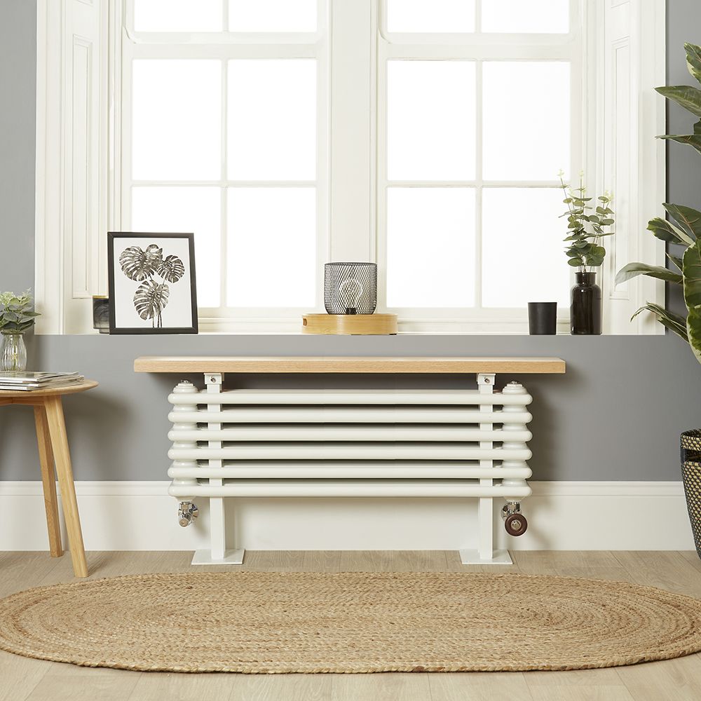 Milano Windsor Bench - Horizontal White Traditional Cast Iron Style ...