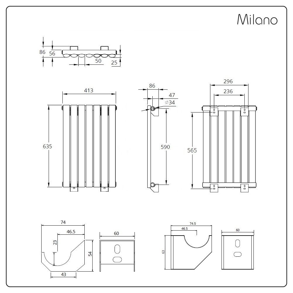Milano x ECOSO Aruba Electric - White Horizontal Designer Radiator ...