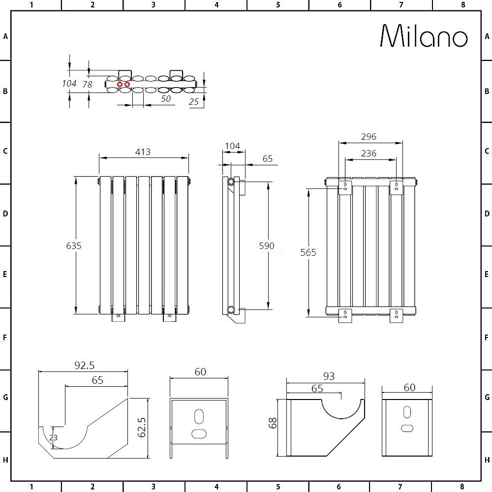 Milano Aruba Flow - White Horizontal Double Panel Side Connection ...