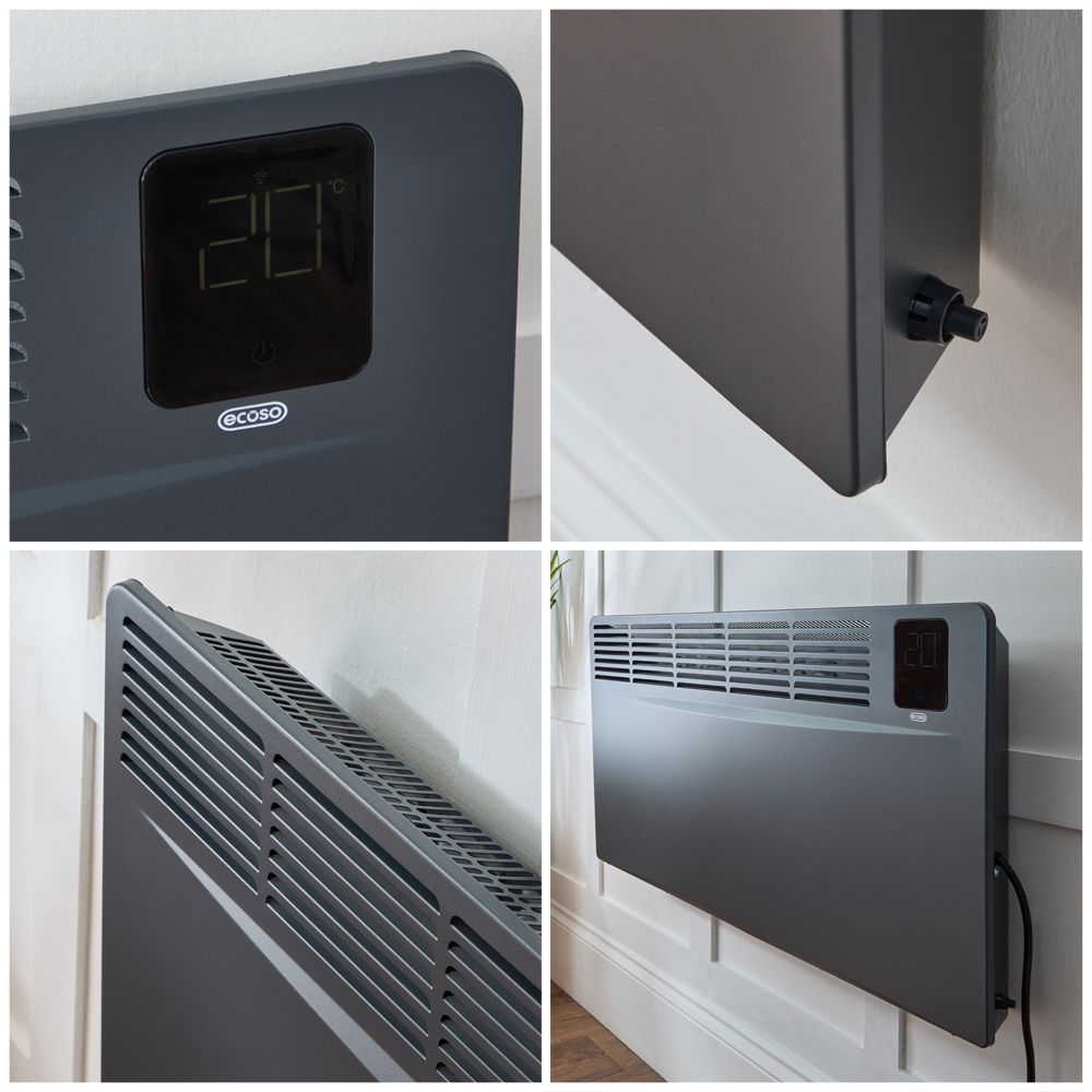ECOSO Elio - Smart Electric Convector Panel Heater - Plug-In/Hardwired ...