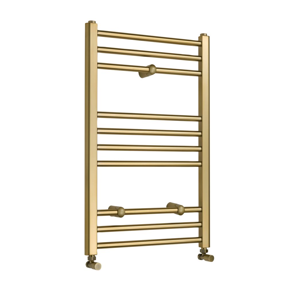 Milano Orelia - Brushed Brass Modern Heated Towel Rail - Choice of Size