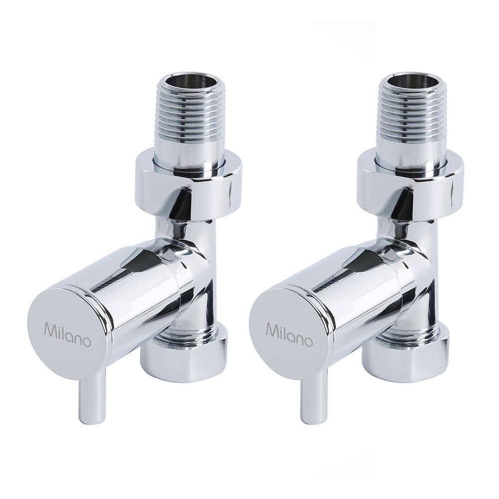 Milano - Minimalist Straight Radiator Valve and Pipe Set - Chrome