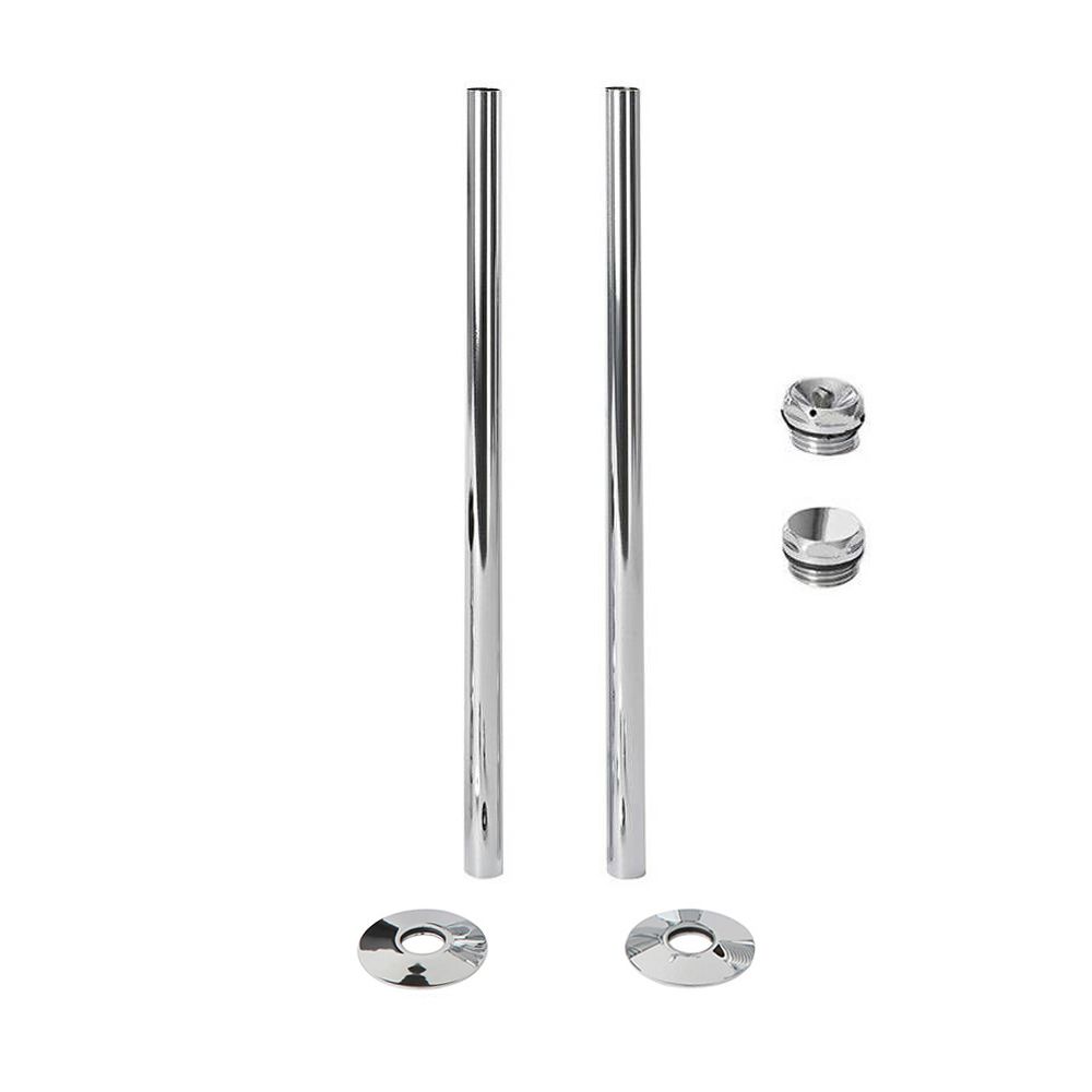 Milano - Minimalist Straight Radiator Valve and Pipe Set - Chrome