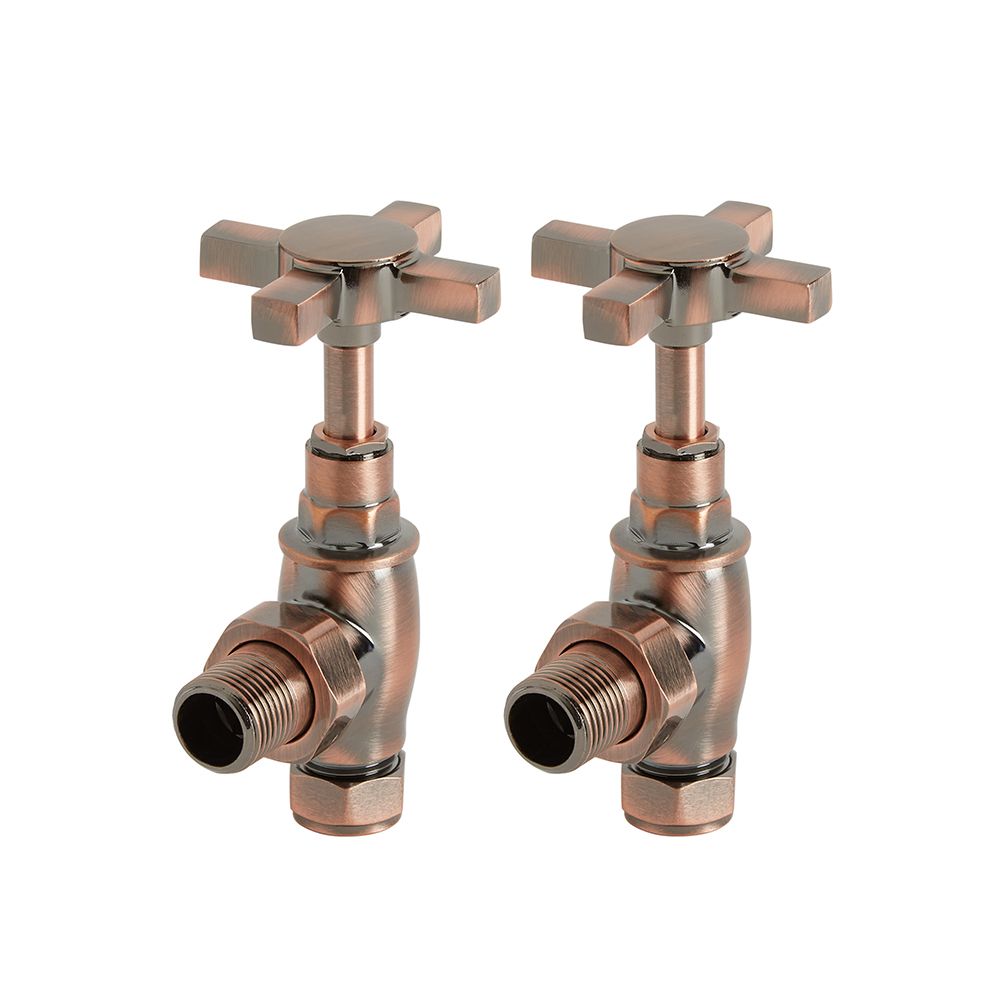 Milano - Traditional Brushed Bronze Angled Radiator Valves