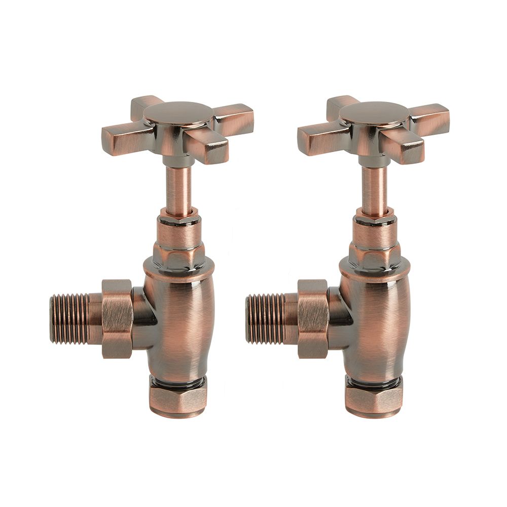 Milano - Traditional Brushed Bronze Angled Radiator Valves