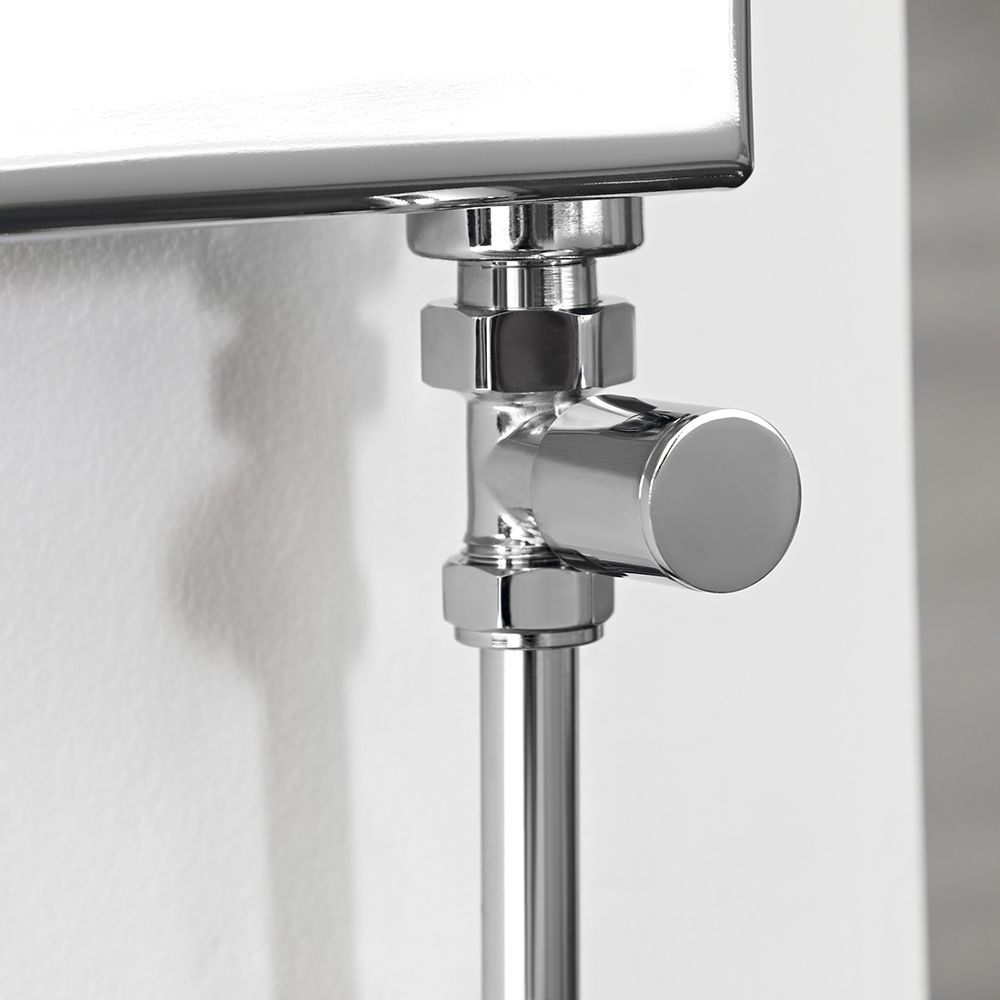 Milano - Modern Chrome Straight Radiator Valves - Straight