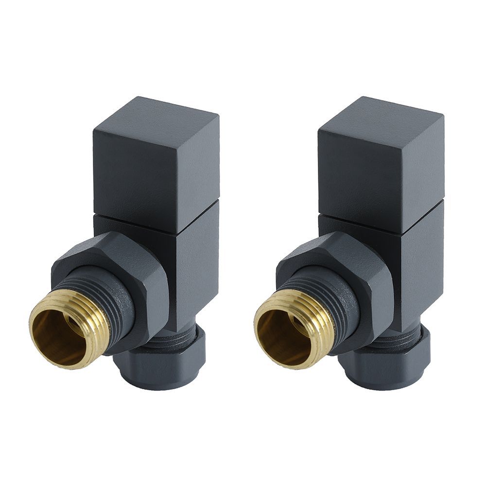 Milano - Modern Square Angled Radiator Valves - Choice of Finish