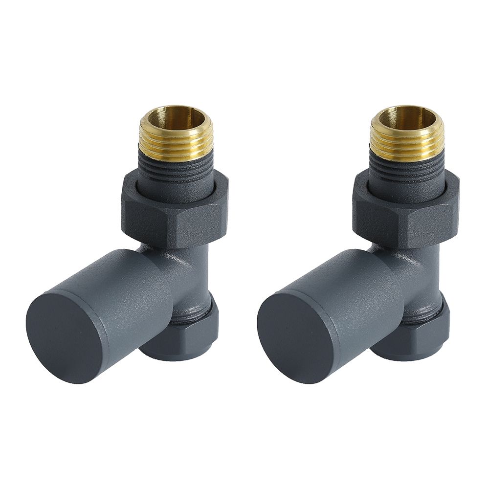 Milano - Modern Anthracite Straight Radiator Valves