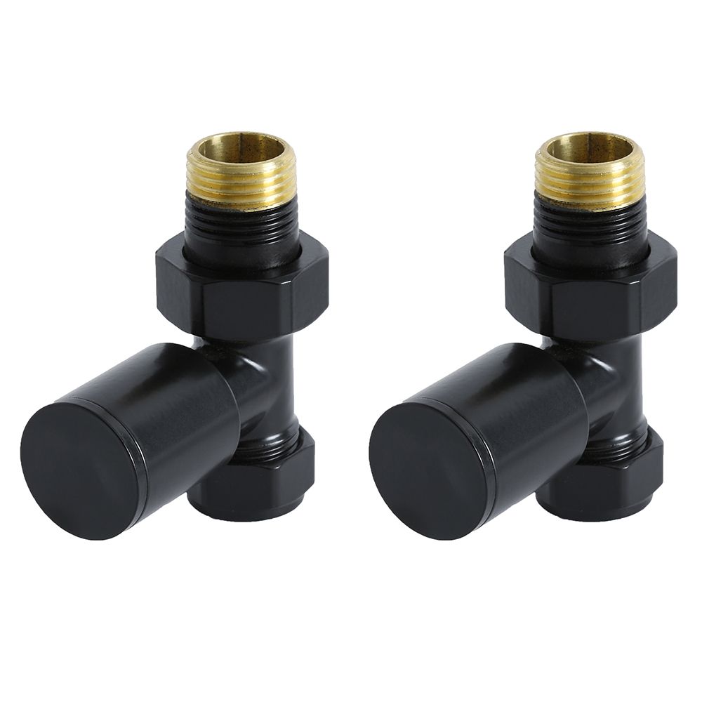 Milano - Black Straight Radiator Valves