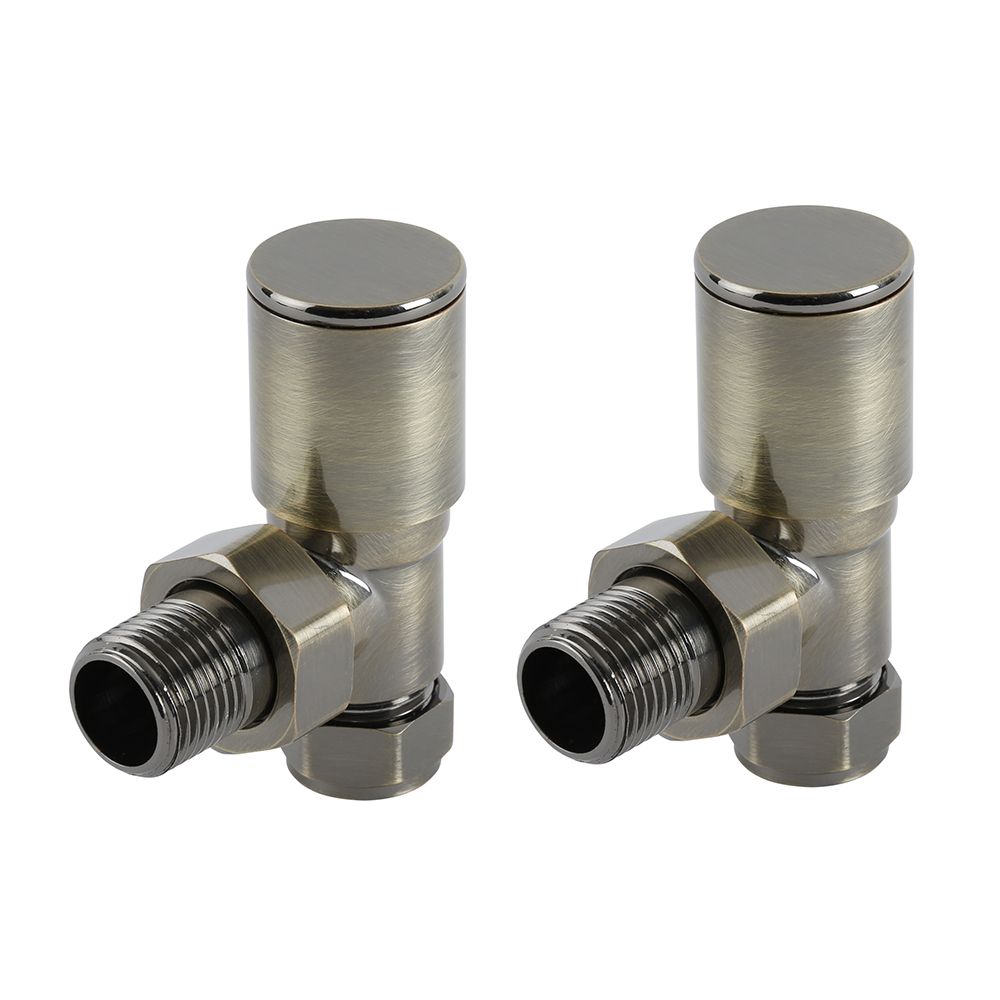 Milano - Modern Dark Brushed Brass Angled Radiator Valves