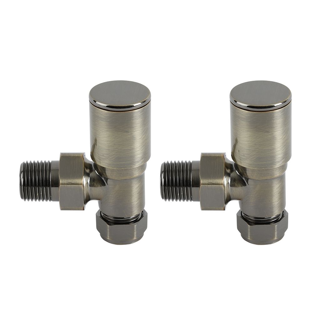 Milano - Modern Dark Brushed Brass Angled Radiator Valves