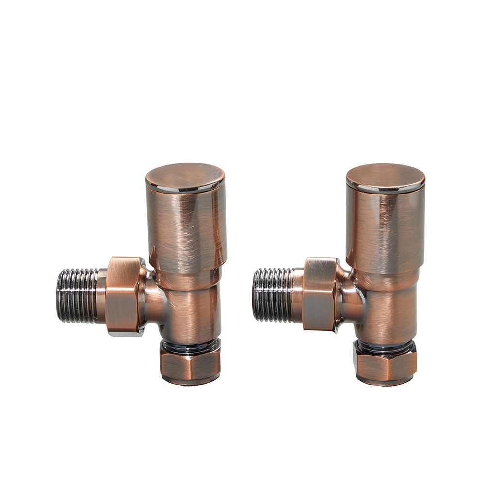 Milano - Modern Brushed Bronze Angled Radiator Valves