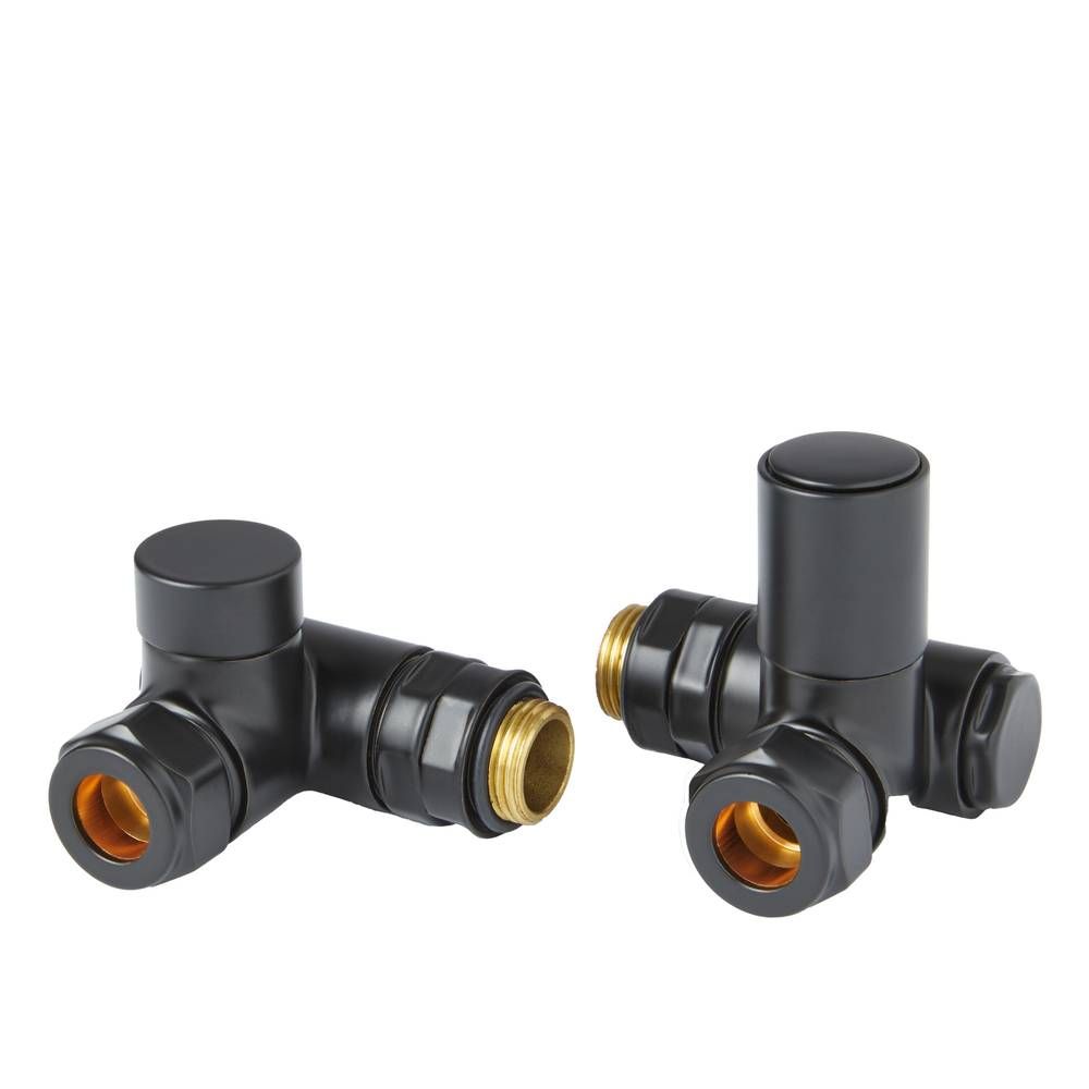 Milano - Black Manual Dual Fuel Corner Radiator Valves