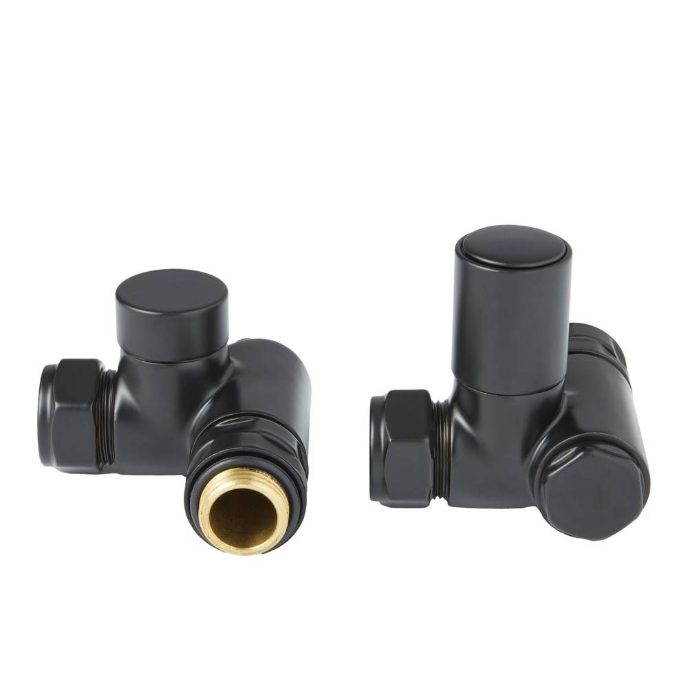 Milano - Black Manual Dual Fuel Corner Radiator Valves