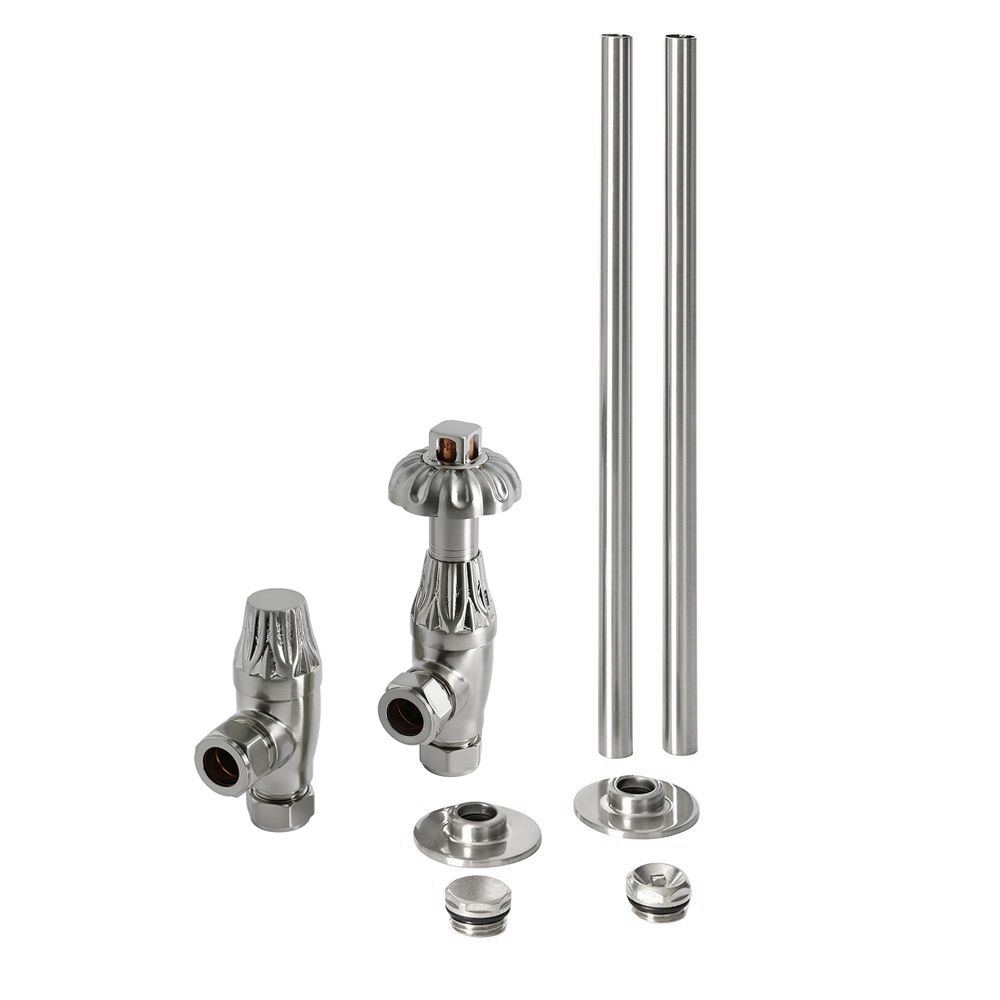 Milano Windsor - Thermostatic Antique Style Angled Radiator Valve and ...