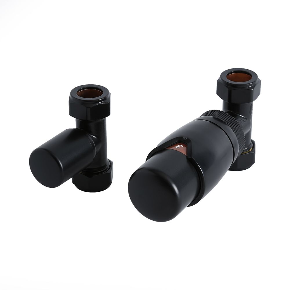 black lockshield valves