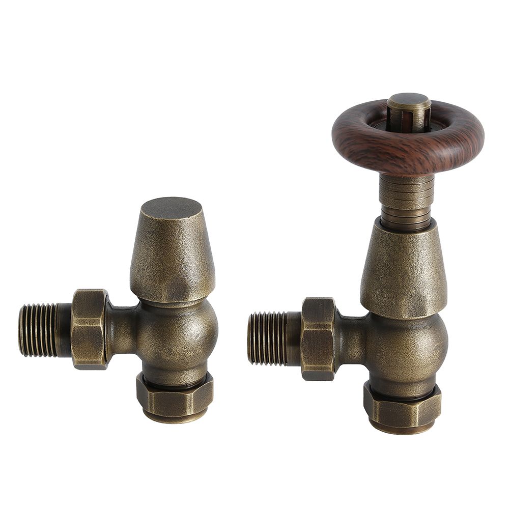 Milano Windsor - Brass Traditional Thermostatic Angled Radiator Valves ...