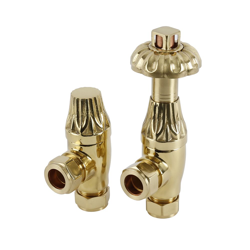Milano Windsor - Polished Brass Thermostatic Antique Style Angled ...