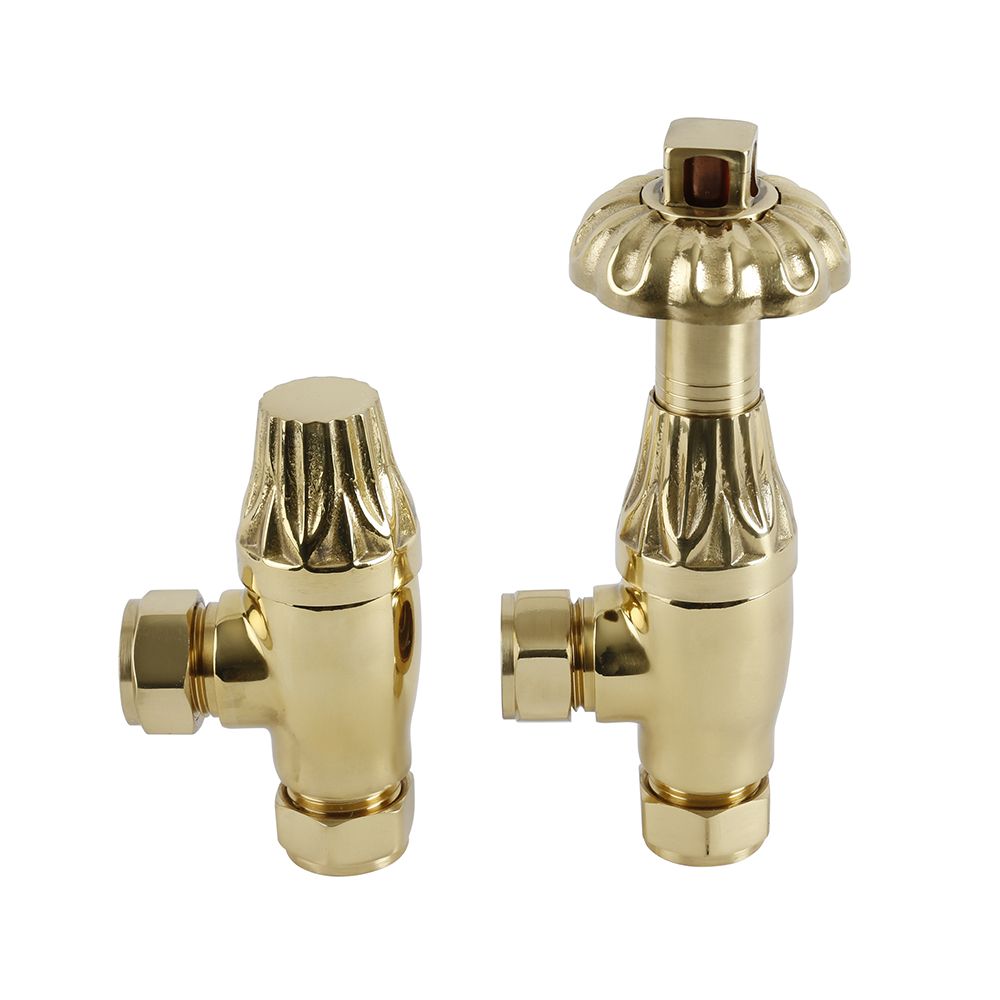 Milano Windsor - Polished Brass Thermostatic Antique Style Angled ...