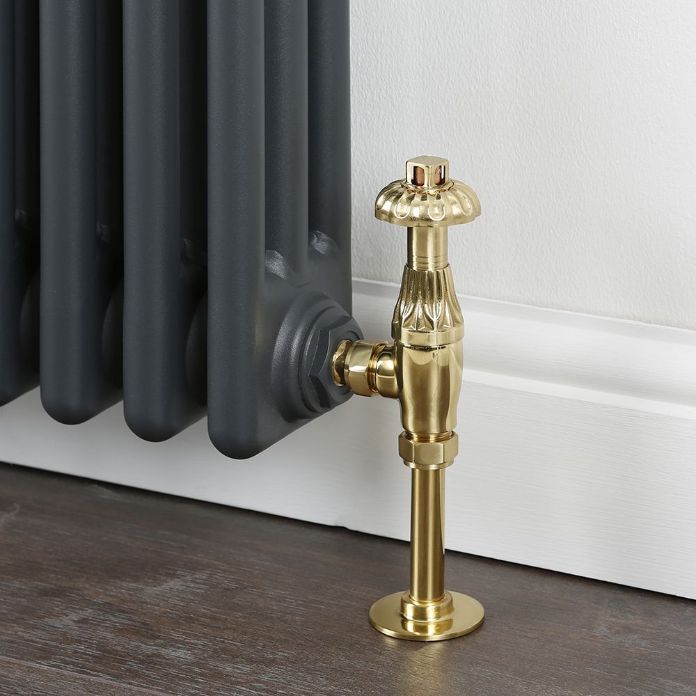 Milano Windsor - Polished Brass Thermostatic Antique Style Angled ...